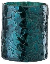 Modrý skleněný svícen - Ø 7*8 cm