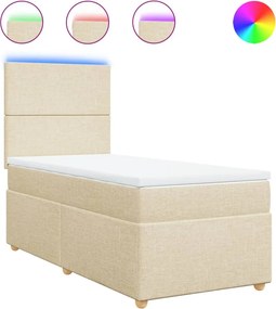 Box spring postel s matrací krémová 90x190 cm textil 3293433
