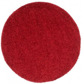 Kulatý koberec shaggy TOKYO 6365A Jednobarevný červený Rozměr: průměr 100 cm