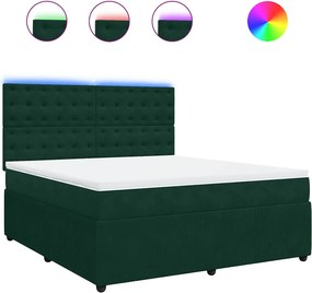 Box spring postel s matrací tmavě zelená 180x200 cm samet 3294721
