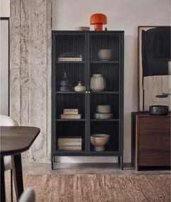 Tmavě zelená kovová vitrína 90x190 cm Bronco – Unique Furniture