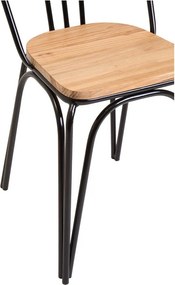 Černá jídelní židle z jilmového dřeva District – Premier Housewares