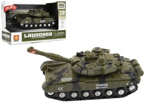 Tank plast 20cm na setrvačník na baterie se světlem se zvukem v krabici 24x16x11cm