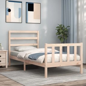 vidaXL Rám postele s čelem 100 x 200 cm masivní dřevo [3191897] Barva: Přírodní