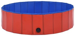 Skládací bazén pro psy červený 120 x 30 cm PVC