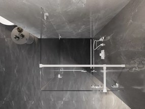 Mexen Lunar T, výklopný sprchový kout pravý 80 x 80 cm, 8mm čiré sklo, bílý profil, 834T-080-080-20-00-P