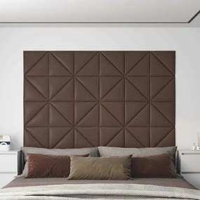vidaXL Nástěnné panely 12 ks 30 x 30 cm umělá kůže 0,54 m² [343941] Barva: Hnědá