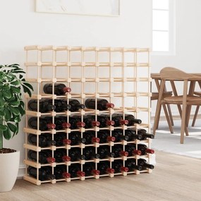 Stojan na víno na 72 lahví 90,5x23x90,5 cm masivní borové dřevo