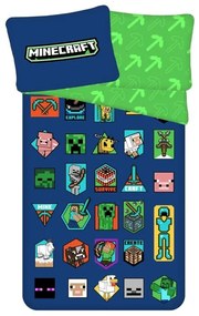JERRY FABRICS Povlečení Minecraft Badges Bavlna, 140/200, 70/90 cm