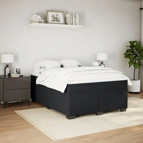Box spring postel s matrací černá 140x200 cm samet 3285289