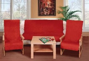 Bellatex Souprava Korall micro 3+1+1 Červená 150x200 cm, 2ks 65x150 cm