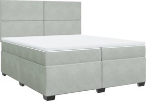 Box spring postel s matrací světle šedá 200x200 cm samet 3290996