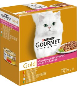 Purina Konzervy pro kočky Gourmet Gold hovězí, králík, mořské ryby, kachna 8x85g