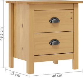 Noční stolek Hill 46 x 35 x 49,5 cm masivní borové dřevo 288903