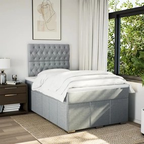 Box spring postel s matrací světle šedá 120x190 cm textil 3291614