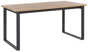Jídelní stůl 160 x 80 cm tmavé dřevo s černým BERLIN Beliani