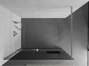 Mexen Kioto+, sprchová zástěna s poličkou a držákem na ručníky 100 x 200 cm, 8mm šedé sklo, chromový profil, 800-100-121-01-40