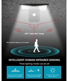 Immax 08482L-LED Solární nástěnné svítidlo se senzorem LED/2,6W/5,5V IP65 černá
