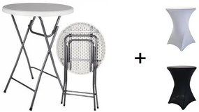 AKCE! Bistro stolek koktejlový 60 cm s ubrusem ZDARMA Barva ubrusu: BÍLÁ / WHITE
