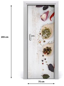 Fototapeta dveře samolepící zelenina a koření 75x205 cm