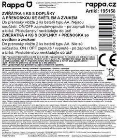 RAPPA Zvířátka s doplňky a přenoskou se světlem a zvukem / 4 ks / od 3