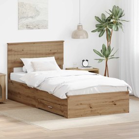 Rám postele s čelo Dub artisan 100 x 200 cm Kompozitní dřevo 3410939