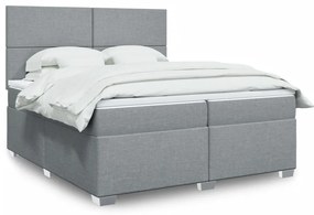 Box spring postel s matrací světle šedá 200 x 200 cm textil 3290588