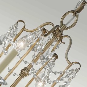 Elstead GIANNA zámecký lustr 41 cm 4x E14 stříbrná patina