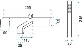 Rea Salto - vanová baterie a sprchový set, černá/zlatá, REA-B6352