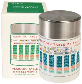 Krémová/ve stříbrné barvě termoska na jídlo/dětská 450 ml Periodic Table – Rex London