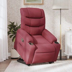 Zvedací polohovací křeslo vínové textil 3206648