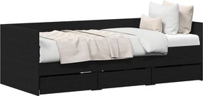 Daybed se zásuvkou Černý dub 90 x 190 cm Kompozitní dřevo 3333998