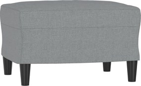 3místná pohovka s podnožkou světle šedá 180 cm textil 3201135