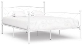 Rám postele s laťkovým roštem bílý kov 180 x 200 cm,  284452 HangarStore.cz