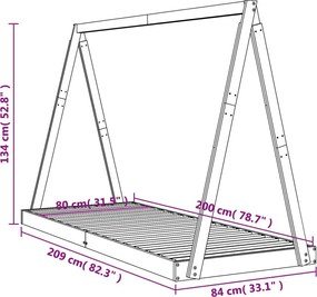 vidaXL Dětská postel 80 x 200 cm masivní borové dřevo [834535] Barva: Bílá