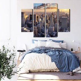 Vícedílný obraz 3D Panorama New York City Nedostatek Nedostatek Přírodní plátno 200x150