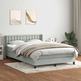 Box spring postel s matrací světle šedá 160x210 cm samet 3318453