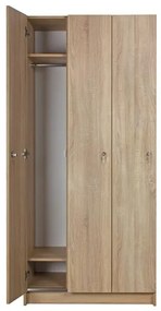 Šatní skříňka 3-dveřová 1970x900x500mm, lamino