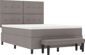 Postel s boxspringem s čelo Taupe 140 x 190 cm textil 3344069