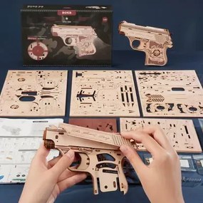 RoboTime 3D dřevěná skládačka Mini pistole Justice Guard