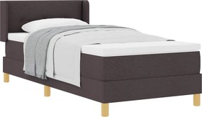 Postel s boxspringem s čelo Tmavě hnědá 200 x 100 cm textil 3341282