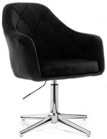 LuxuryForm DESIGN Křeslo ANDORA VELUR na stříbrném kříži - černé