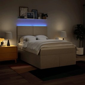 Box spring postel s matrací krémová 140x190 cm textil 3292781