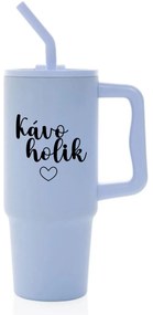 KÁVOHOLIK - světle modrý cestovní termohrnek 900 ml