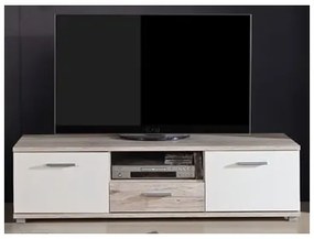 Televizní stolek Sunny - dub pískový/bílý