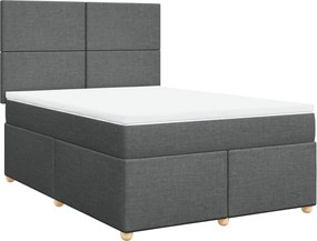 Box spring postel s matrací tmavě šedá 160x200 cm textil 3291325