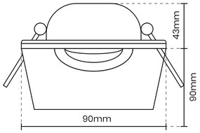 Podhledové svítidlo Square3, 1x černé kovové stínítko, (možnost polohování), b