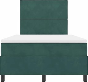 Postel s boxspringem s čelo Tmavě zelená 120 x 200 cm samet 3339893