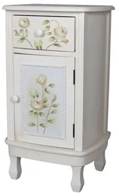 Ručně malovaná provensálská skříňka či noční stolek divoké růže 68 cm