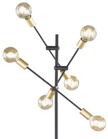 Stojací lampa Cross v černém a zlatém designu